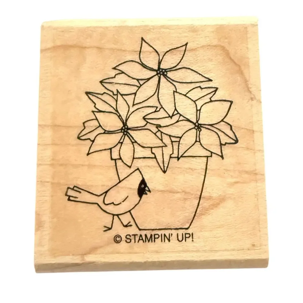Stampin' Up! | Design | Stampin Up Poinsettia With Cardinal Bird Rubber ...